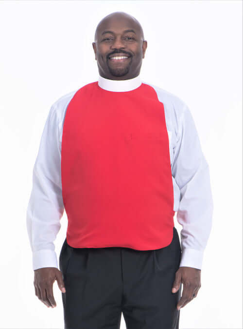 Men's Banded Collar Rabat in Red | Divinity Clergy Wear