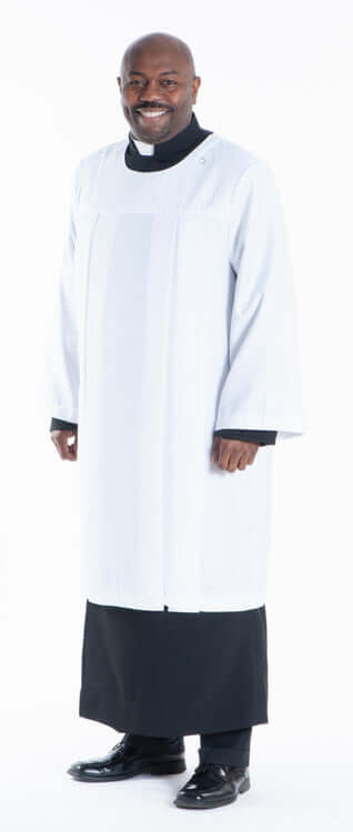 Round Neck No-Lace Surplice in Poly Rayon | Divinity Clergy Wear